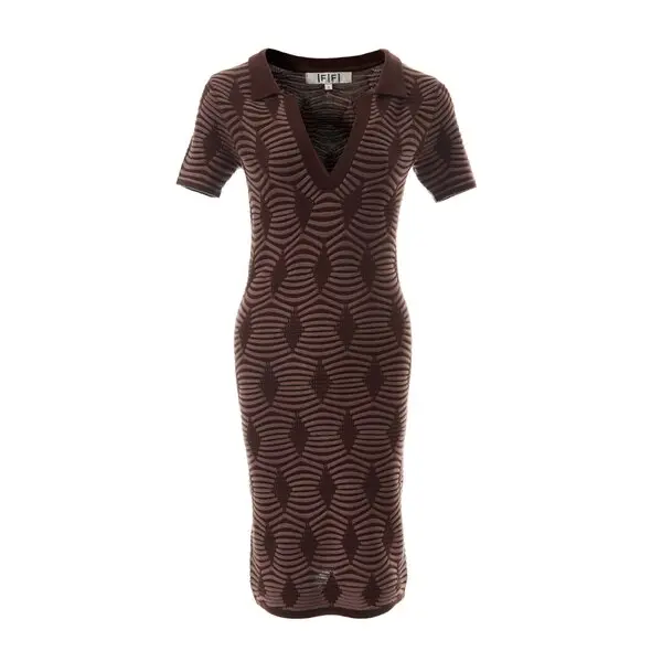 FULLY FASHIONING Lisette Geometric Polo Dress