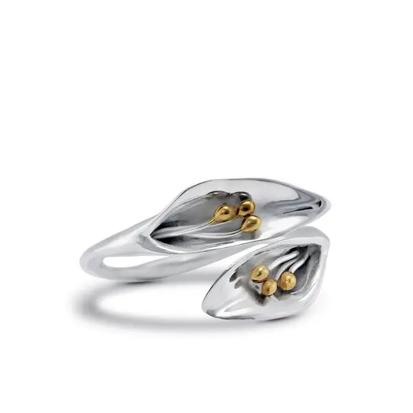 ISLA SILVER Calla Lily Adjustable Ring - Silver
