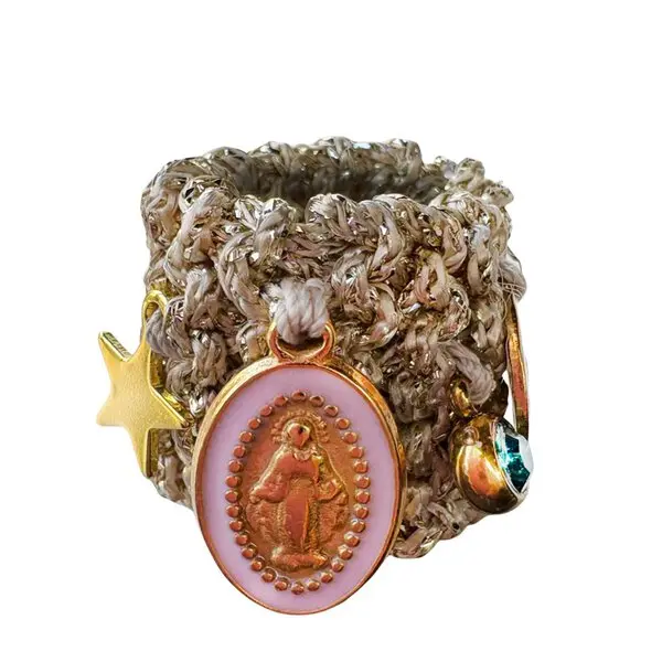 HILO DE MAR Hand-knitted Charm Ring - Gold