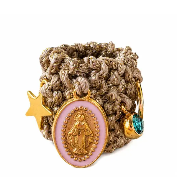 HILO DE MAR Hand-knitted Charm Ring - Gold