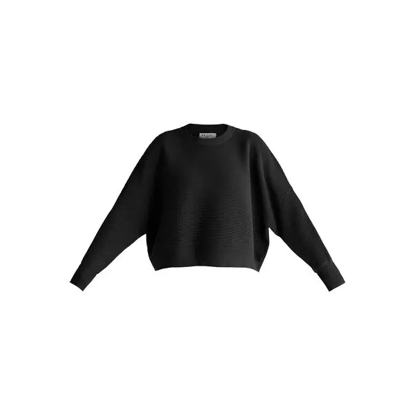 PAISIE Cropped Ribbed Jumper - Black
