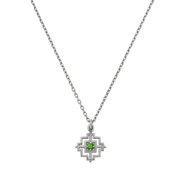 ZOË & MORGAN Zoe And Morgan Centred Chrome Diopside Necklace - Silver