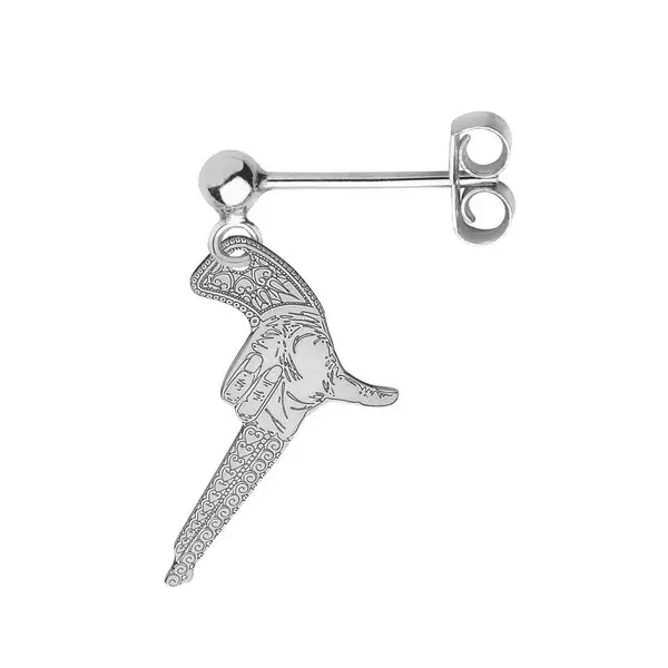 CARTERGORE Hand Gun Single Drop Earring - Silver