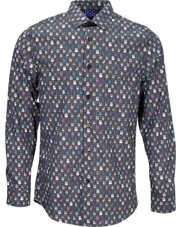 LORDS OF HARLECH Norman Guitars Shirt Smoke - Grey