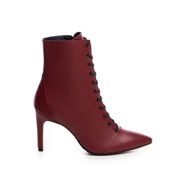 THE 5TH ELEMENT Daria Slim Ankle Boots - Red