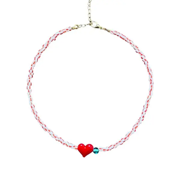 DESERT LOBBY Small Talk Necklace - White/red