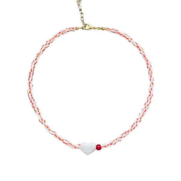 DESERT LOBBY Small Talk Necklace - White/red
