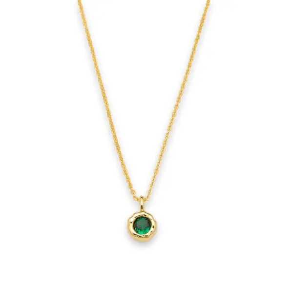 CLASSICHARMS Skyler Mini Solitaire Pendant Necklace - Gold/green