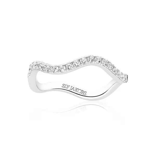 SIF JAKOBS JEWELLERY Ellera Waves Ring - Silver/white