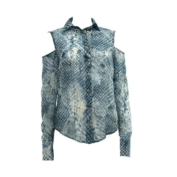 CHIARELLA Cobra Print Free Blouse - Blue