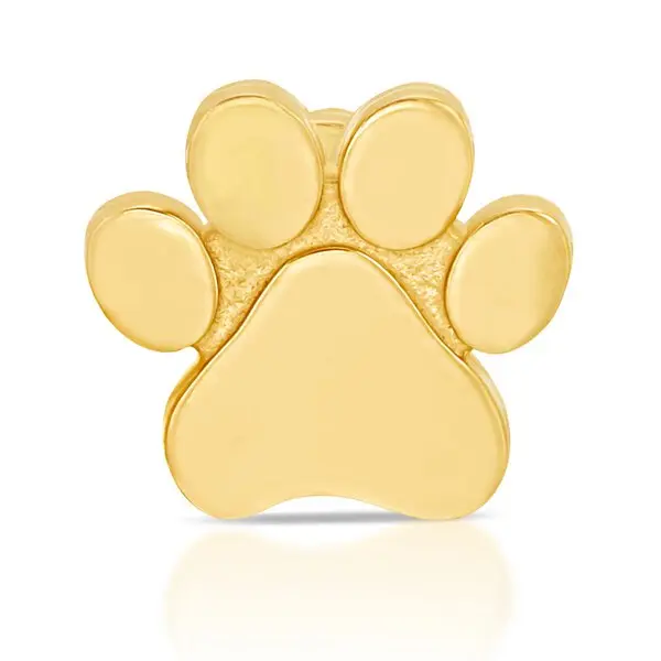 Maya Brenner Designs 14k Yellow Paw Charm Stud - Gold
