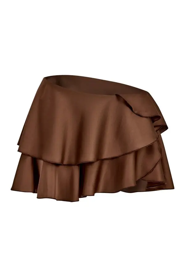 GROWNY Lalita Ruffled Layer Skirt - Brown