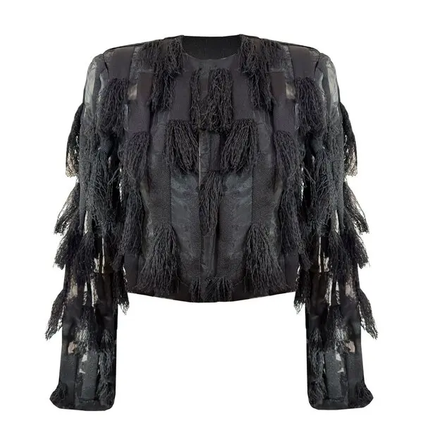 GEEGEE COLLECTION Sekhmet Cropped Fringe Jacket