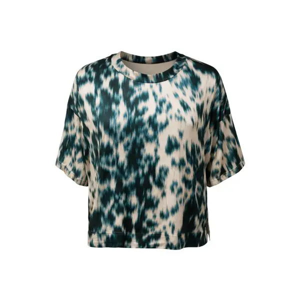 OH!ZUZA NIGHT&DAY Neutrals Echo Oversized Viscose Satin T-shirt - Blue