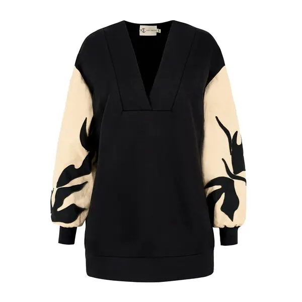 ALINA CERNATESCU Cotton Statement Blouse With Embroidery