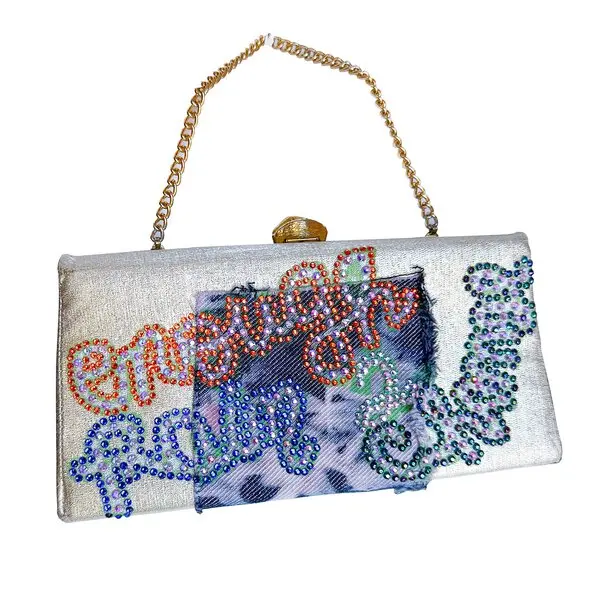 ACID CAT Enough Pain Sparkle Clutch