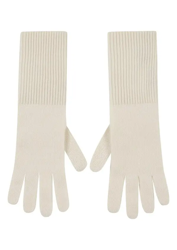 LOOP CASHMERE Cashmere Gloves - White