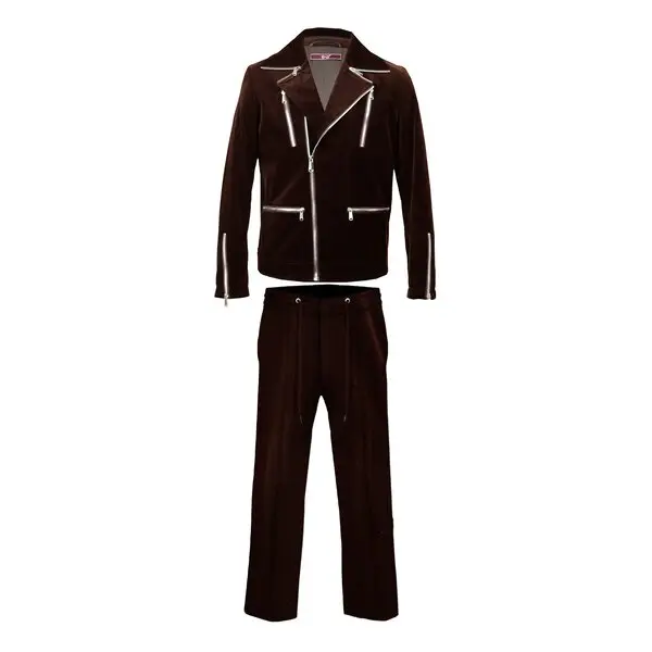 DAVID WEJ Washington Corduroy Biker Set - Brown