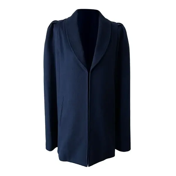 NINA NIEVES Wool Cashmere Marina Short Cape - Blue