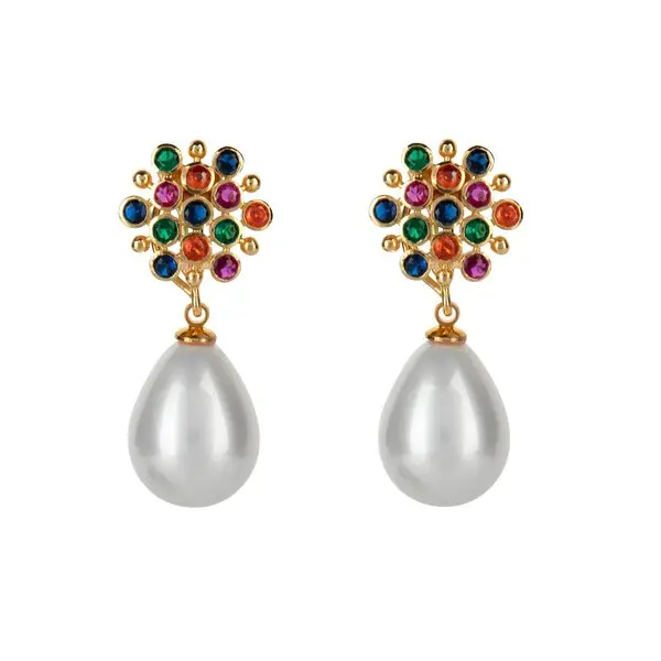 Bounkit Maxine Convertible Earrings - White/gold