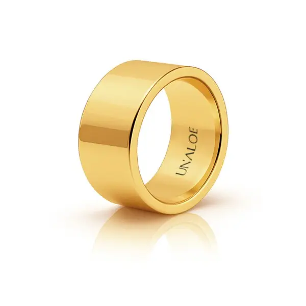 UNALOE Wide Band In Sterling Silver With Plating - Gold