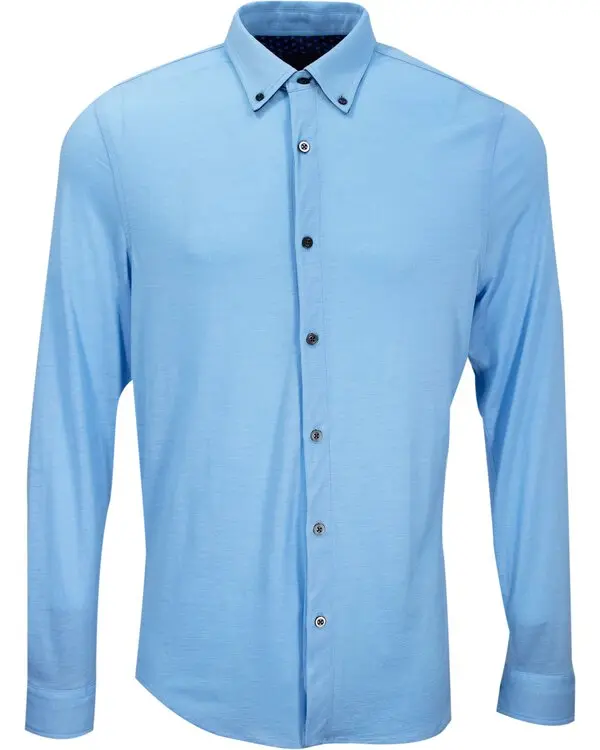 LORDS OF HARLECH Shawn Merino Shirt - Blue