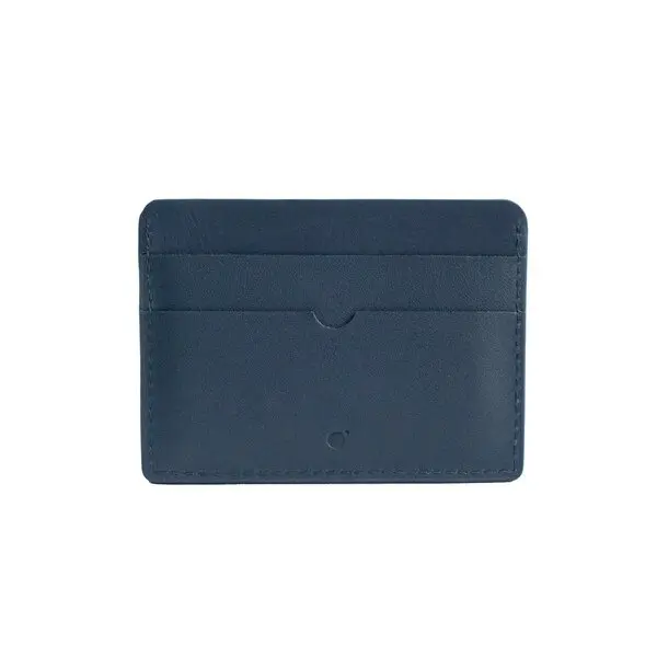 GODI. Handmade Leather Card Case Navy - Blue