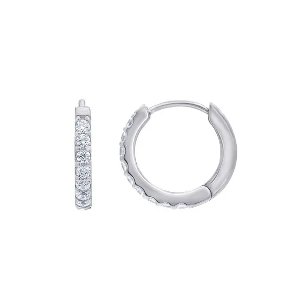 DIAMONBLISS Huggies Earrings With Swarovski Zirconia - White
