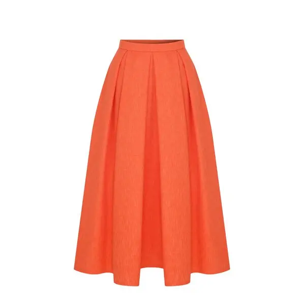 NAZLI CEREN June Pleated Midi Skirt