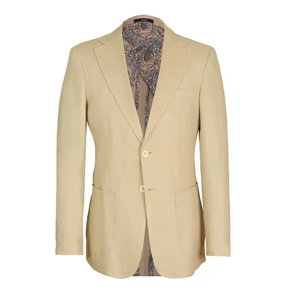 DAVID WEJ Neutrals Hugo Linen Single Breasted Blazer