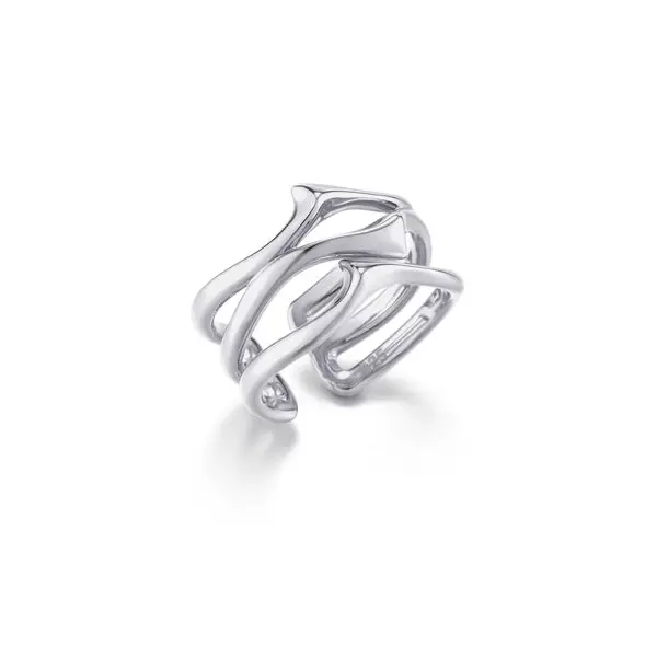 TAMI&TAMI Heradi Wave White Gold Ring - Silver