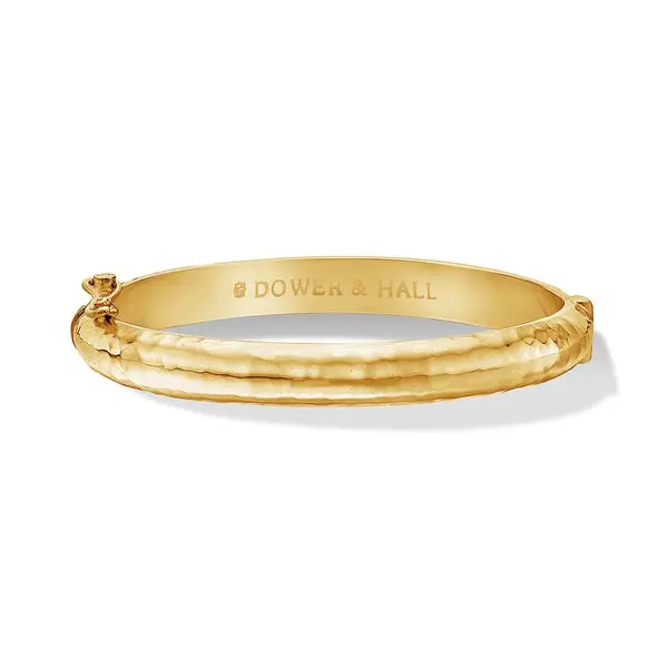 DOWER & HALL Hinged Hammered Nomad Bangle - Gold