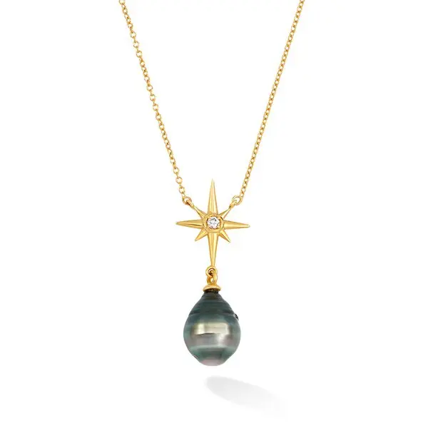 DOWER & HALL North Star Tahitian Pearl Pendant - Gold