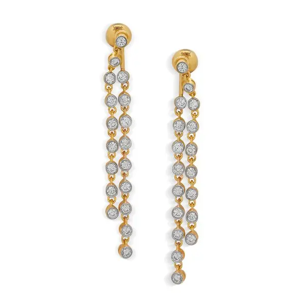 DHWANI BANSAL Mizu Diamond Drop Earrings - Gold/white