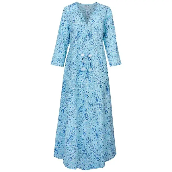 ANTRA DESIGNS Indigo Flow Cotton Kaftan - Blue