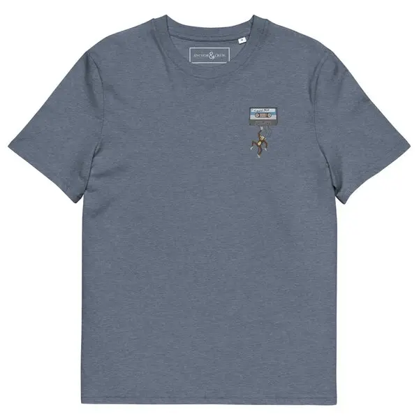 ANCHOR & CREW Heather Cassette Monkey Organic Cotton T-shirt - Blue