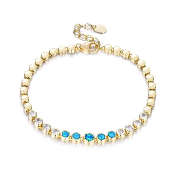 KAMARIA Bezel Opal Gradient Tennis Bracelet - Blue