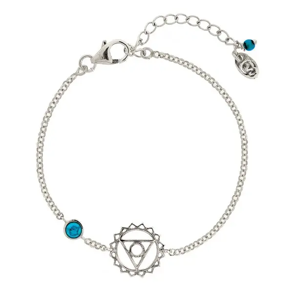 CHARLOTTE'S WEB JEWELLERY Sterling Turquoise Throat Chakra Bracelet - Silver