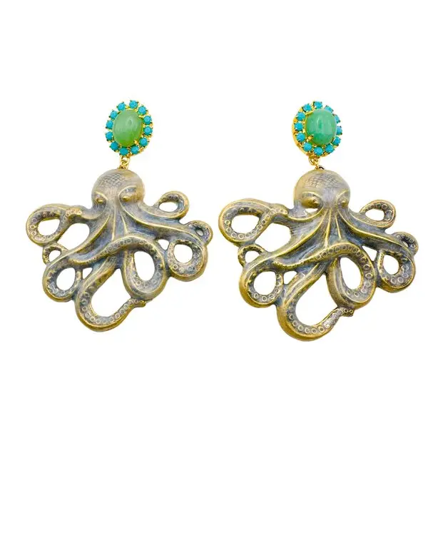 THE PINK REEF Octopus Dangle Earrings - Blue