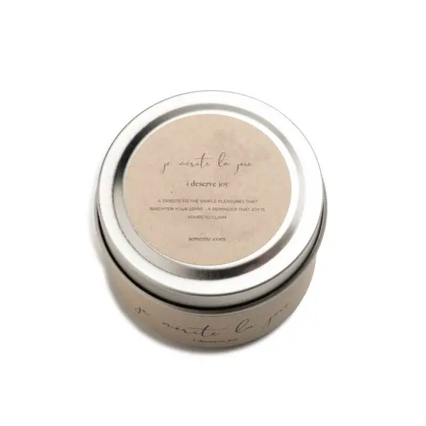 JE MÉRITE (I DESERVE) Neutrals I Deserve Joy Honeydew Melon & Petrichor 2 Oz Travel Candle - Orange