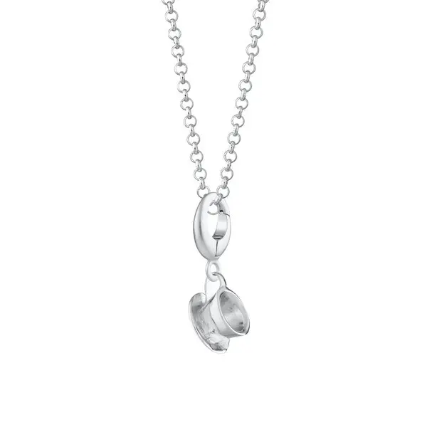 LILY CHARMED Sterling Teacup Charm Pendant Necklace - Silver