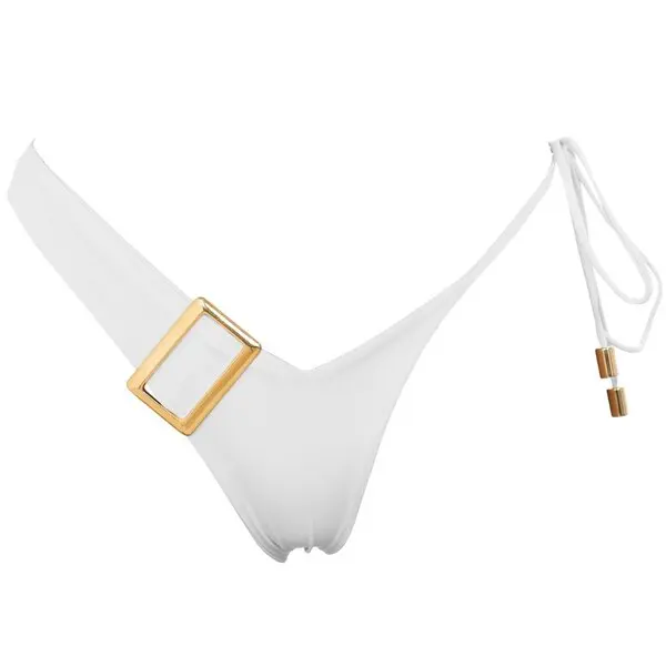 ANTONINIAS Dulcet Asymmetric Bikini Bottom - White