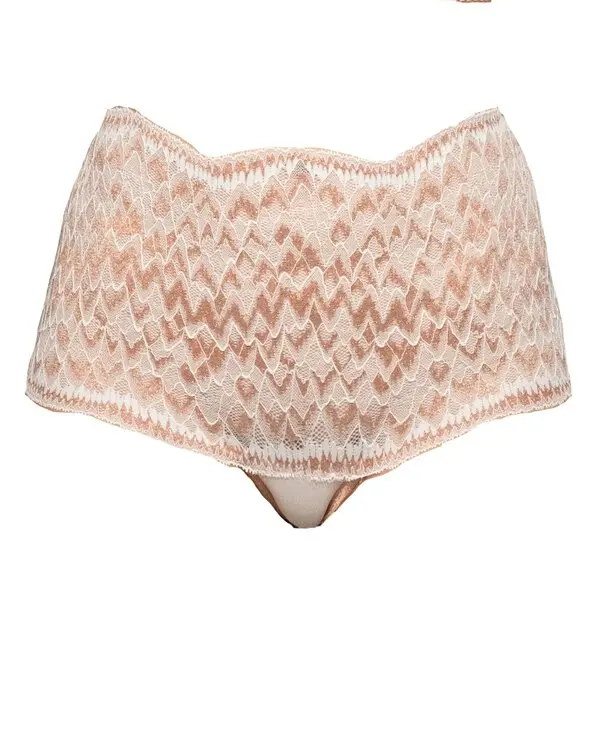 CAROL COELHO Cardin Copper Metallic Highwaisted Thong - Rose Gold