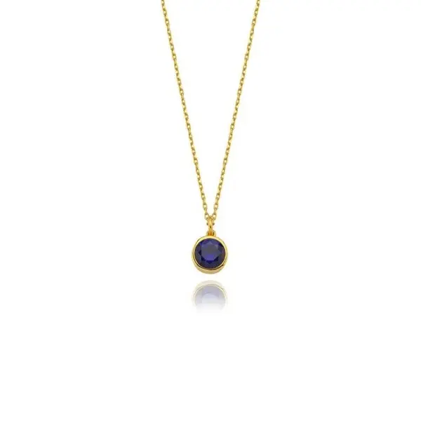 LINYA JEWELLERY Cosmic Chain Zodiac Stone Necklace - Blue