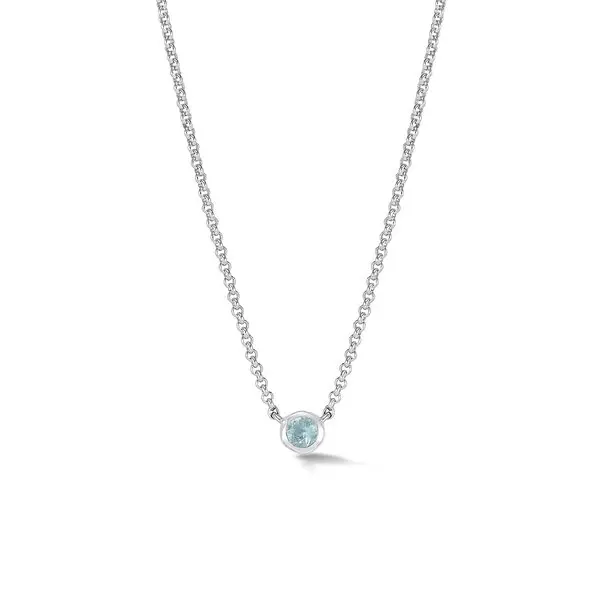DOWER & HALL Aquamarine Dewdrop Pendant - Silver