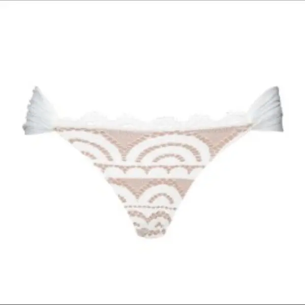 PQ Water Lily Lace Fanned Bikini Bottom - White