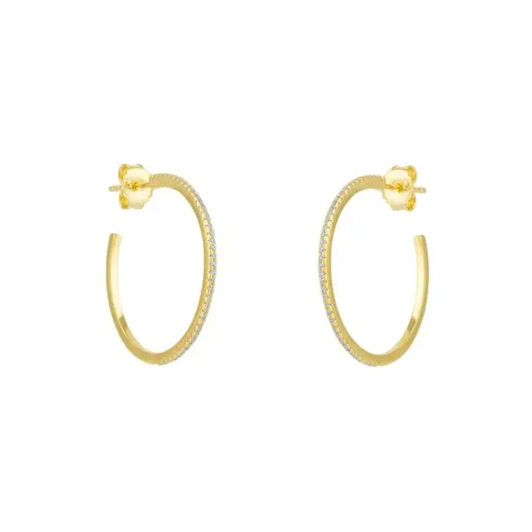 SPERO LONDON Sterling Silver Studded Hoop Earrings - Gold
