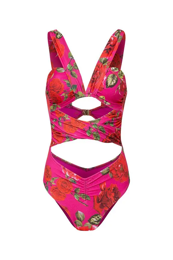 LUNA B Bella Floral One-piece Swimsuit - Pink