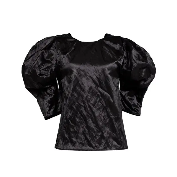 BIANCA POPP Victorian Sleeves Taffeta Blouse - Black