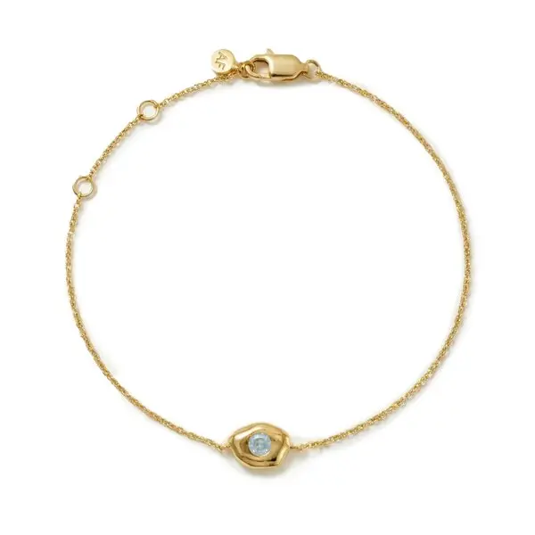 ARCTIC FOX & CO. Birthstone Bracelet In Gold Vermeil - Gold/blue